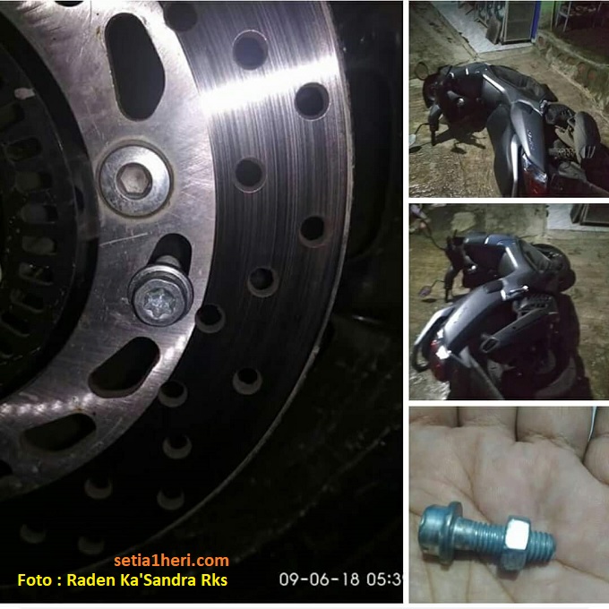 Tips sederhana anti maling pada sepeda motor, pakai baut gans ...