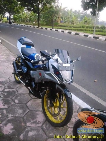 Modifikasi Suzuki Shogun 110R rasa motor sport full fairing brosis ...