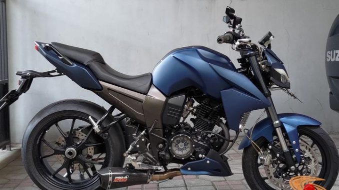 Modif elegan Yamaha Byson pakai single arm, warna bodi blue matte gans ...