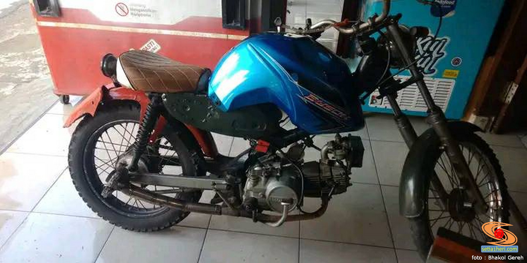 Gokil modif single seat Honda Win pakai tangki BBM Yamaha Byson ...