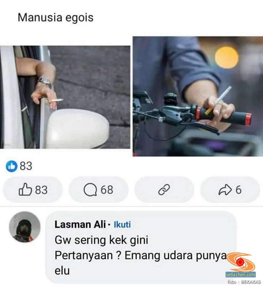 Etika dijalanan Seputar mau nanya alamat, nyalakan rokok atau meludah ...