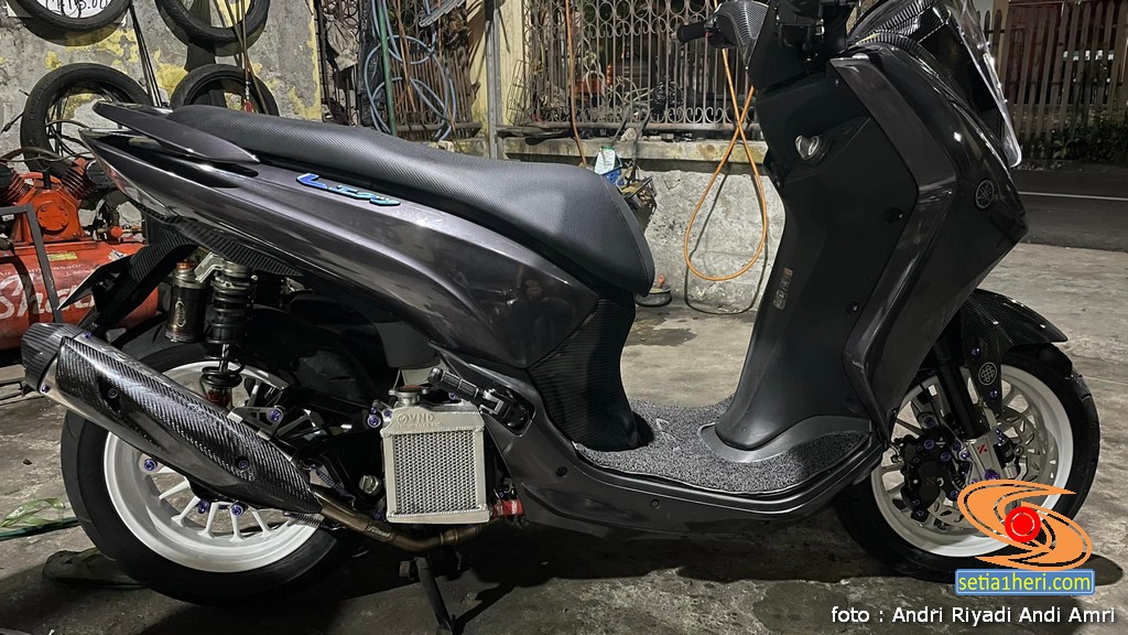 Modif Yamaha Lexi 125 jadi double shock alias stereo brosis ...
