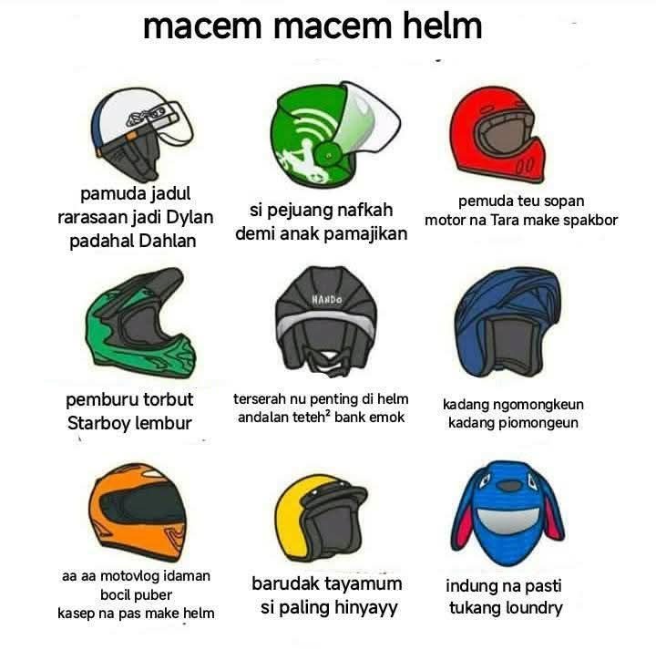 Macam-Macam Helm dan Karakter Pengendara Motor di Jalan Raya ...