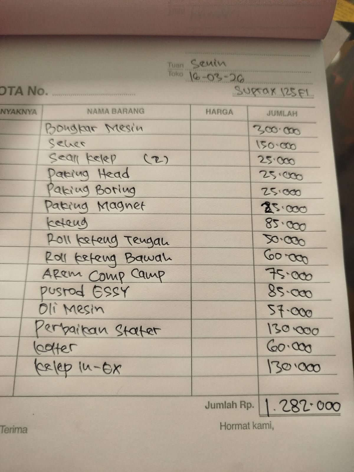 Biaya Turun Mesin Supra X 125 Rp1,2 Juta, Warganet: “Kok Segini ...